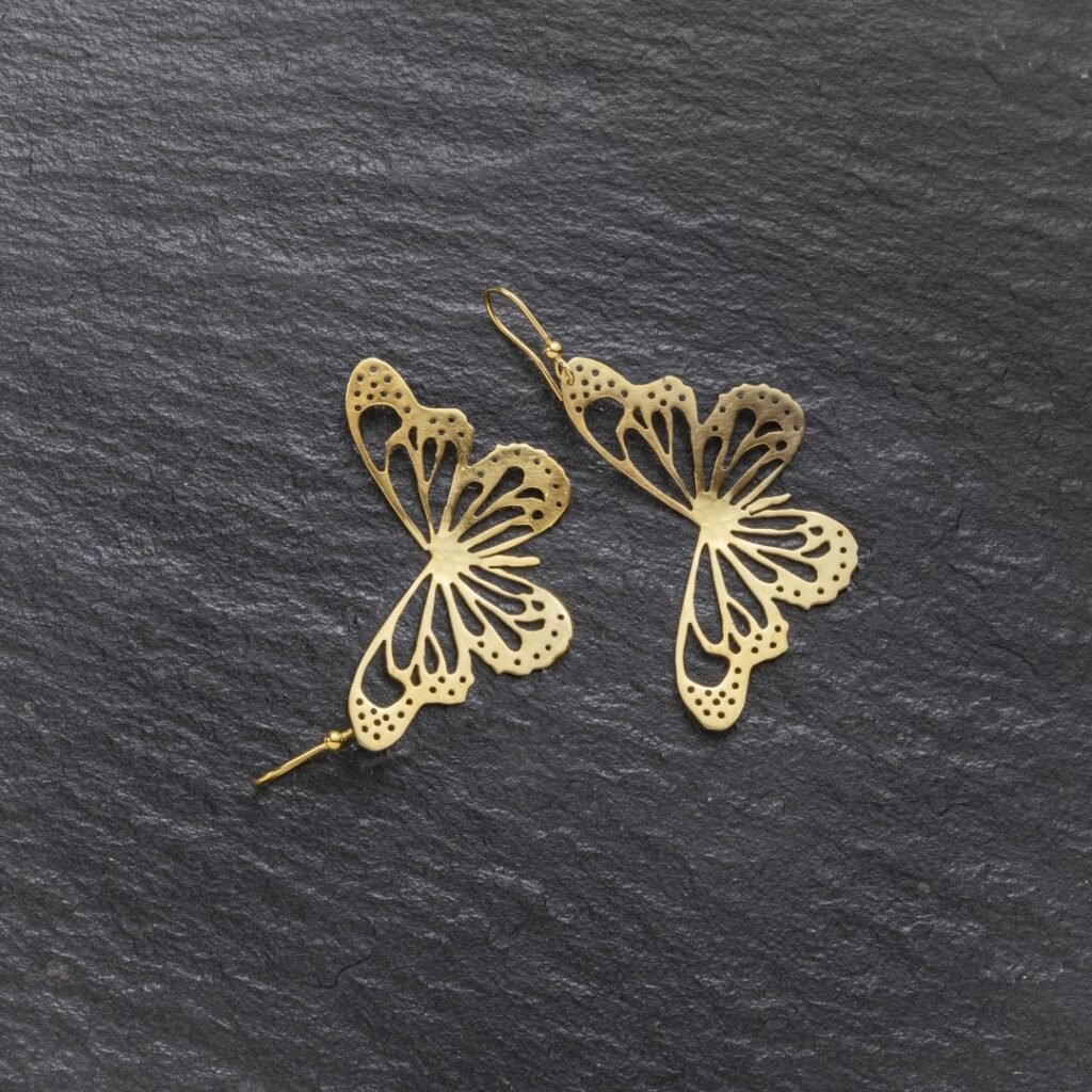 Χειροποίητα Σκουλαρίκια Gold Butterfly - ARTεμείς / ΕΛΕΠΑΠ
